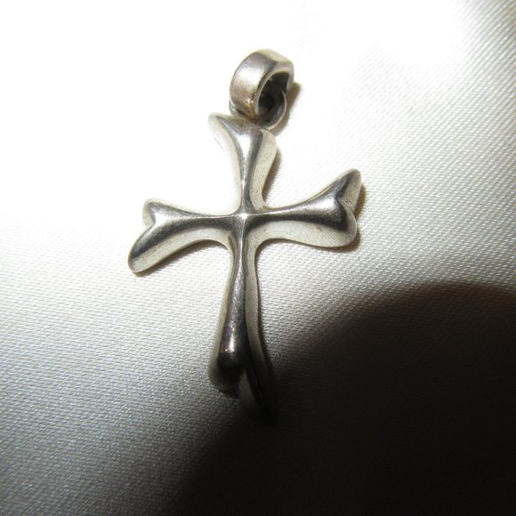 Jewelry | Vintage Puff Cross Pendantsterling Silver | Poshmark